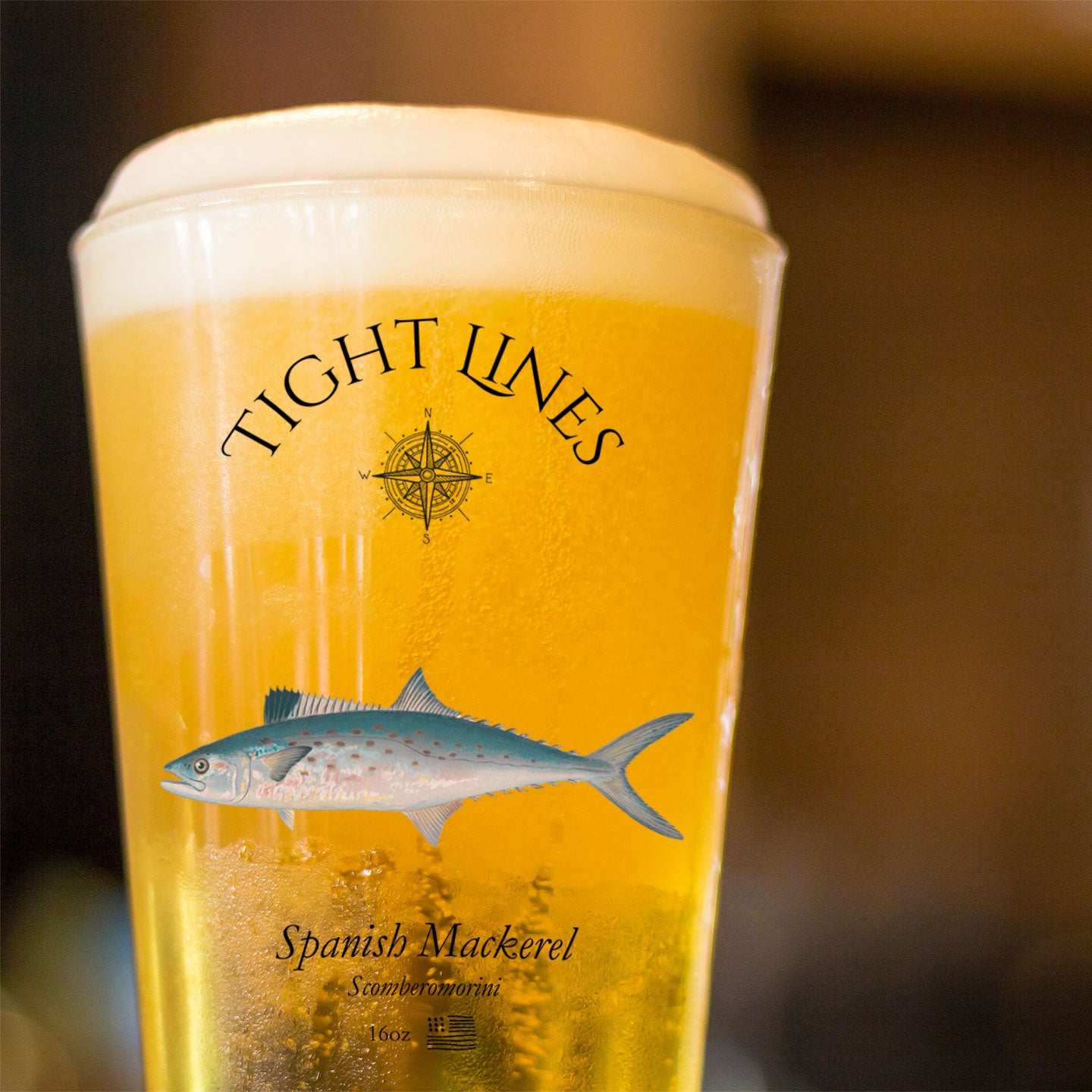 Spanish Mackerel Pint Glass | JBicklesbee
