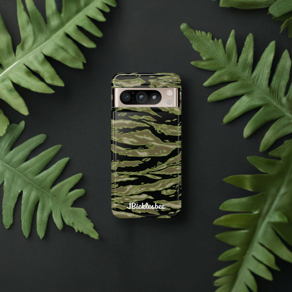 Retro Woodland Camo Tiger Stripe Pixel Tough Case | JBicklesbee